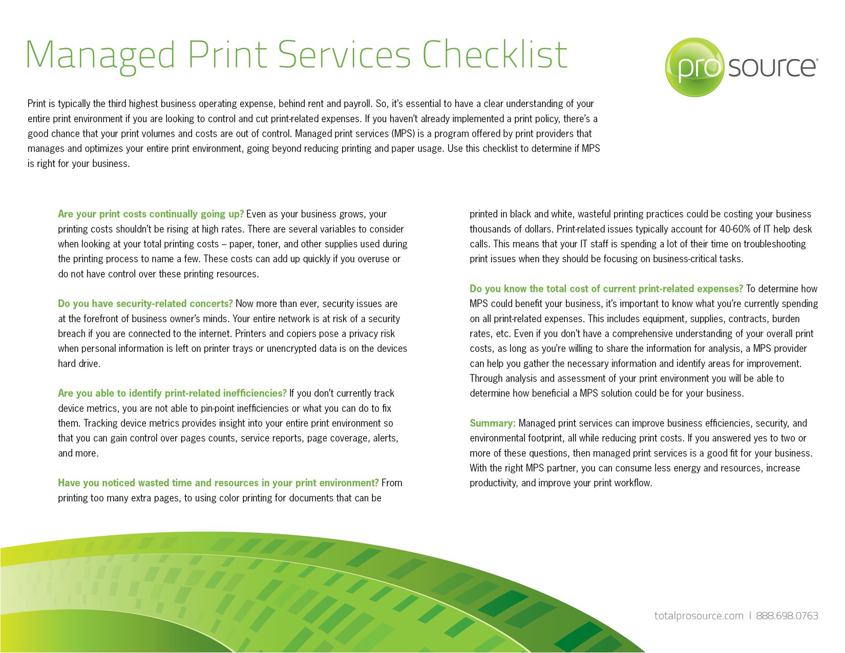 Managed Print Services Checklist